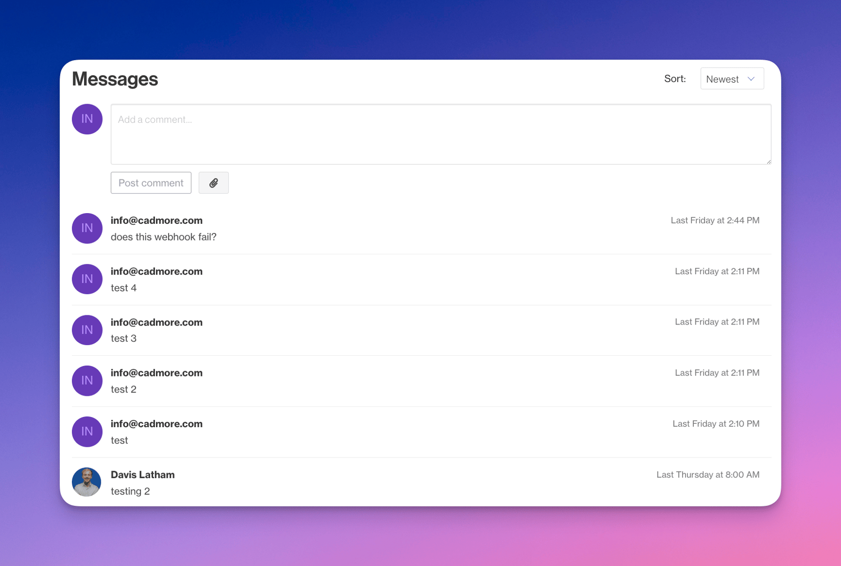 Messaging in the Portal